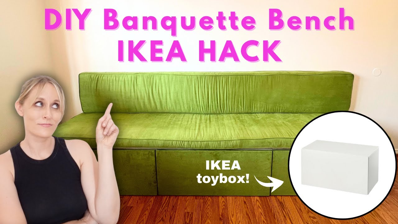 DIY banquette bench seating with storage using budget-friendly IKEA hack