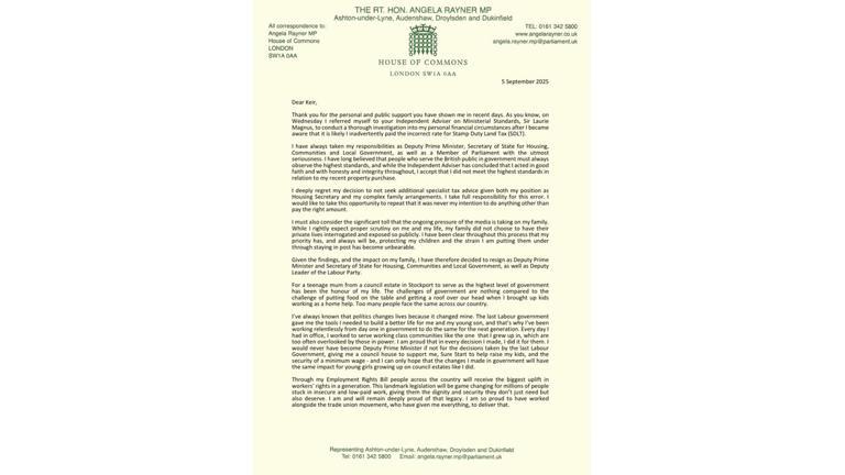 Read ethics adviser's verdict on Angela Rayner's tax error