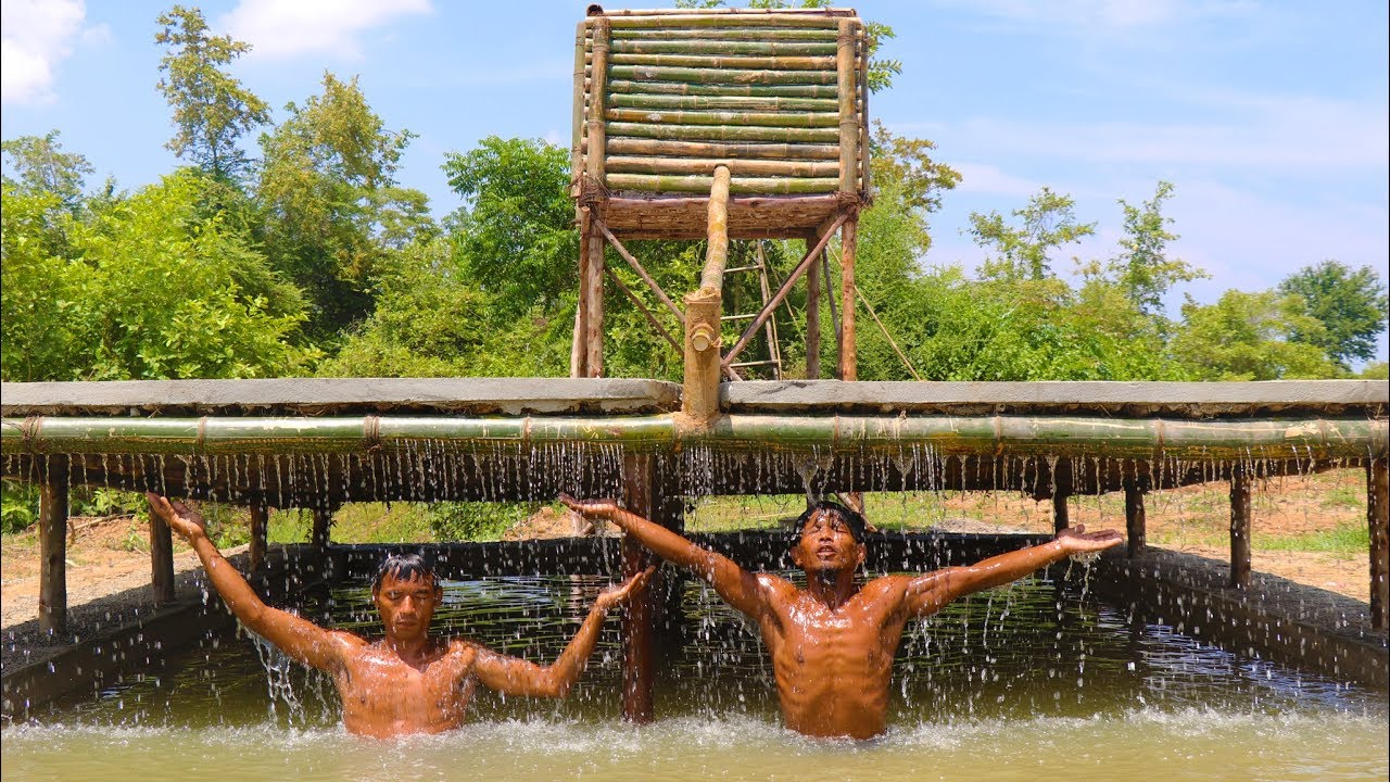 A fairytale survival build – an underground pool with its own shower ...