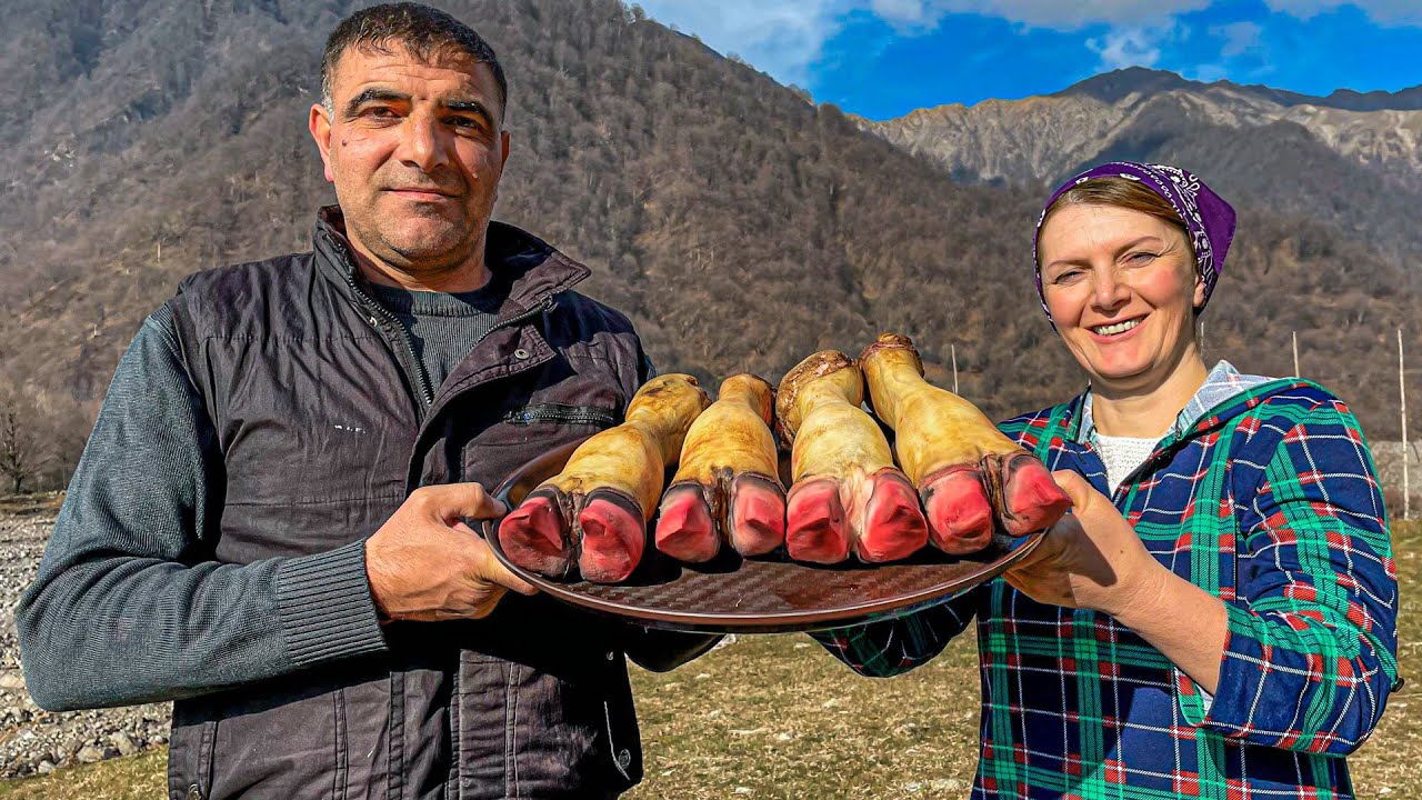 Traditional Cow’s Hoof Khash – Azerbaijani Recipe by Fire