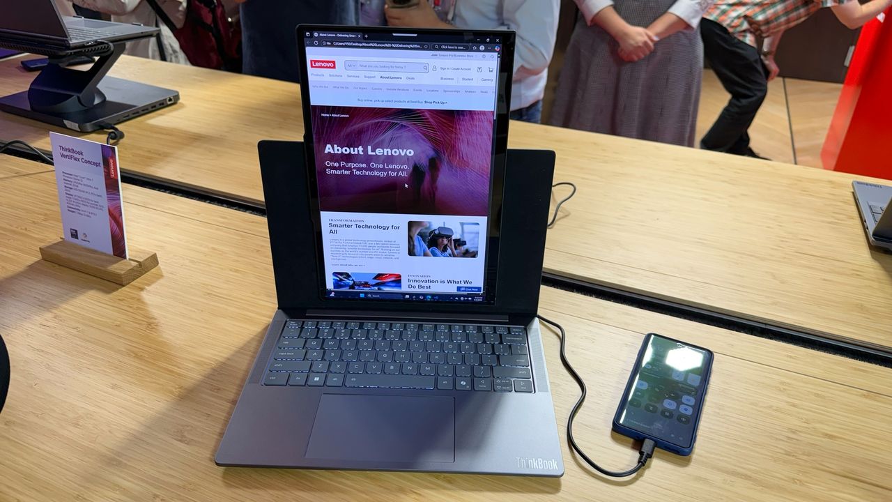 Lenovo shows off ThinkBook VertiFlex laptop and Smart Motion dock ...