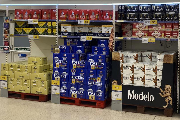 Tesco shocks shoppers with 'back to school' display filled with alcohol
