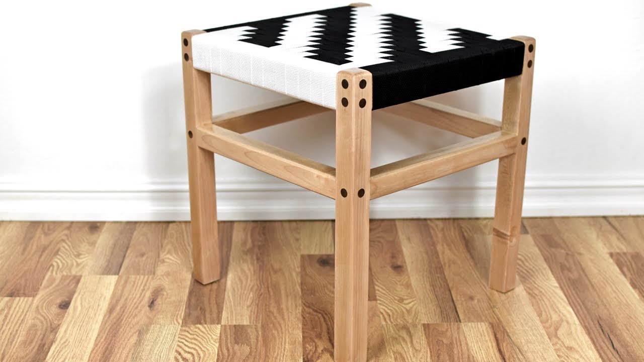 DIY hardwood stool: Herringbone seat tutorial
