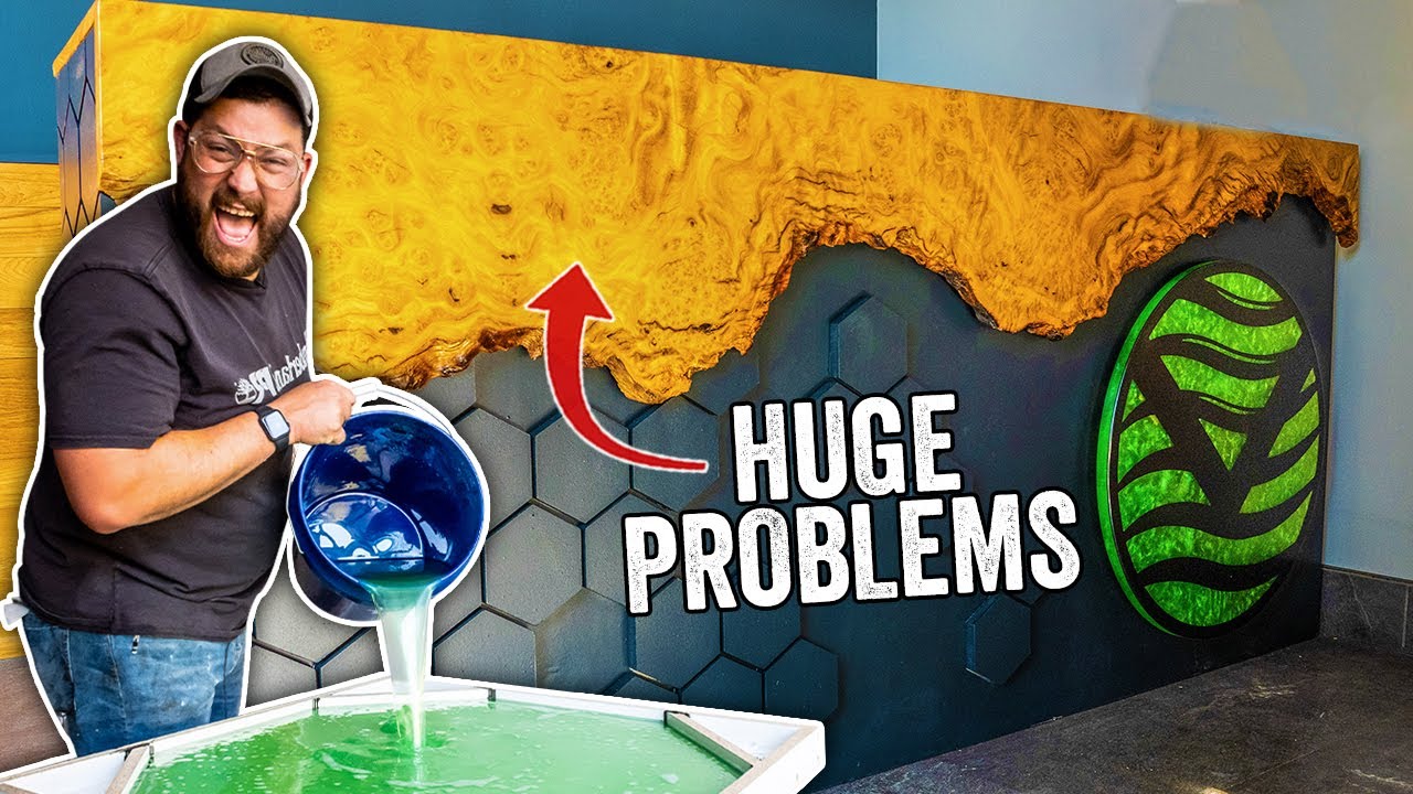 How A Man Made EPIC Live Edge & Epoxy Reception Desk