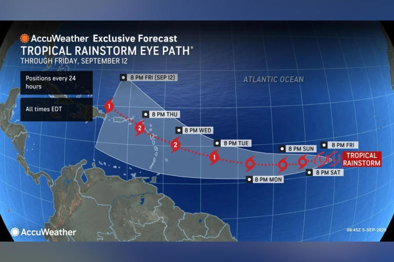 Tropical Storm Gabrielle maps show where potential storm could strike