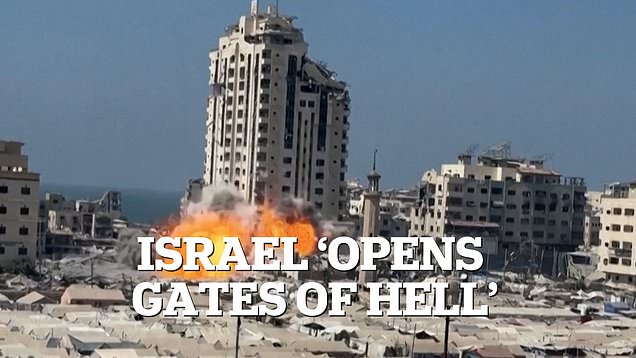 Israel blows up tower block 'used by Hamas terrorists' in strike on city