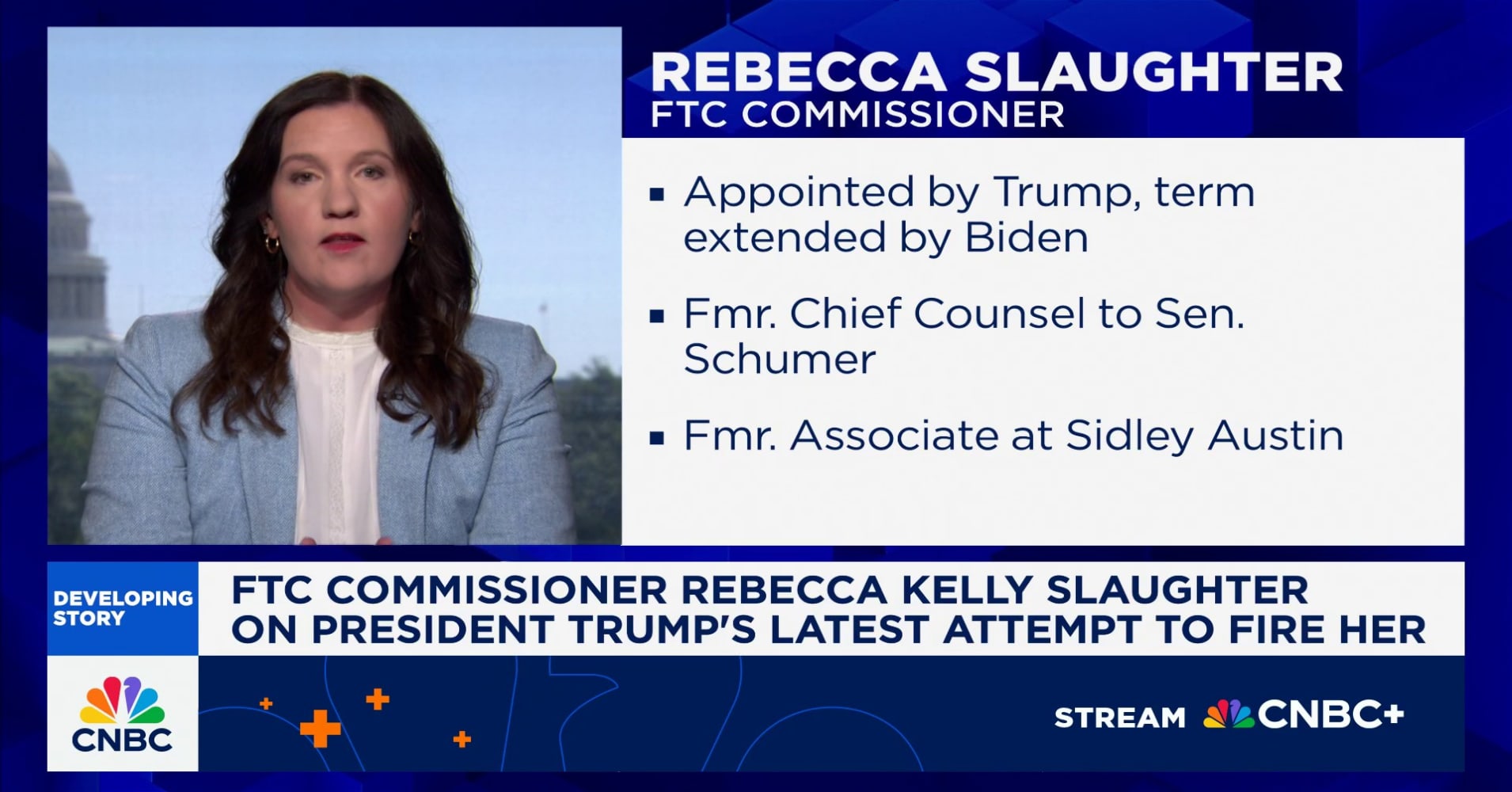 FTC Commissioner Rebecca Slaughter on President Trump's latest attempt ...
