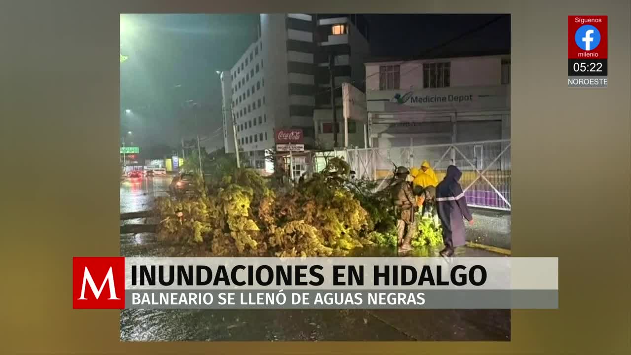 Inundación del río Tula afecta a un balneario en Tezontepec