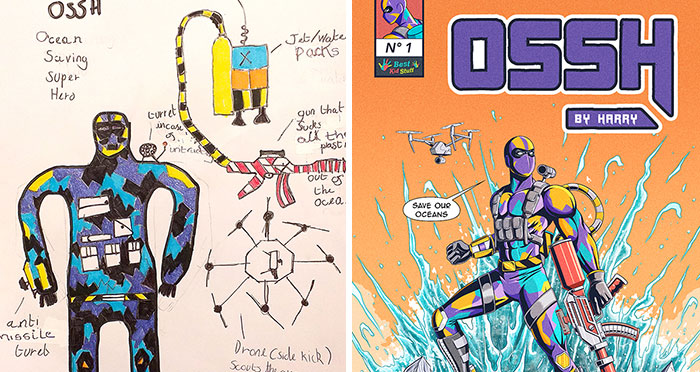Children Were Given A Task To Create Original Heroes And Pros Had To ...