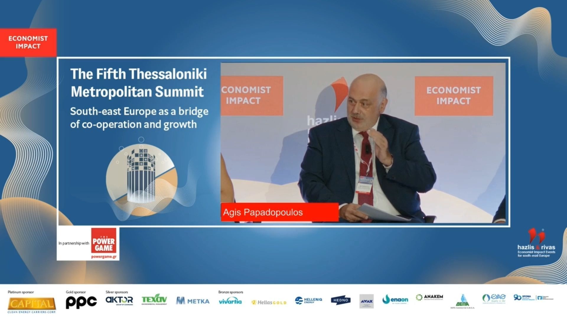 Ο Άγις Παπαδόπουλος στο συνέδριο του Economist στη Θεσσαλονίκη