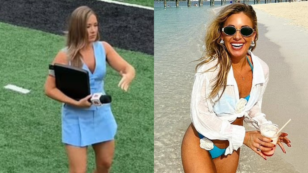 ESPN reporter Taylor Davis caught dancing to Drake before live college football broadcast goes viral