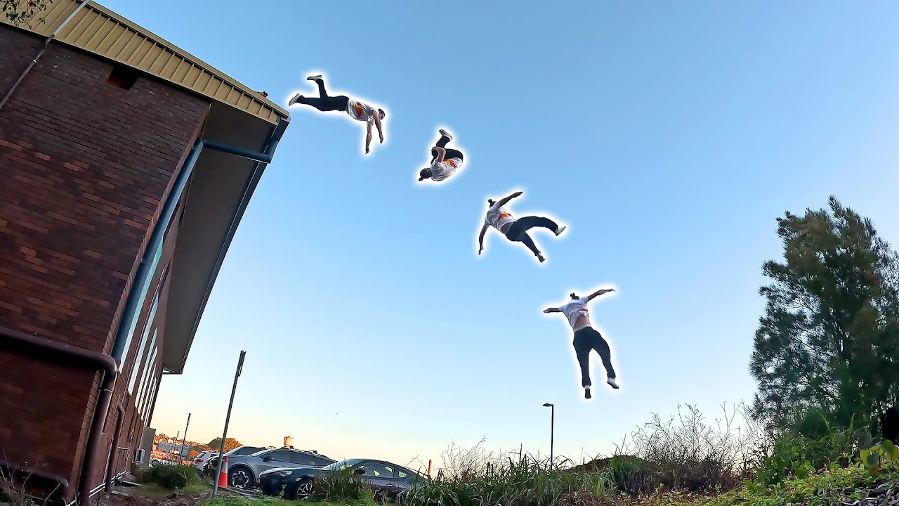 We took a wild 8m rooftop jump!