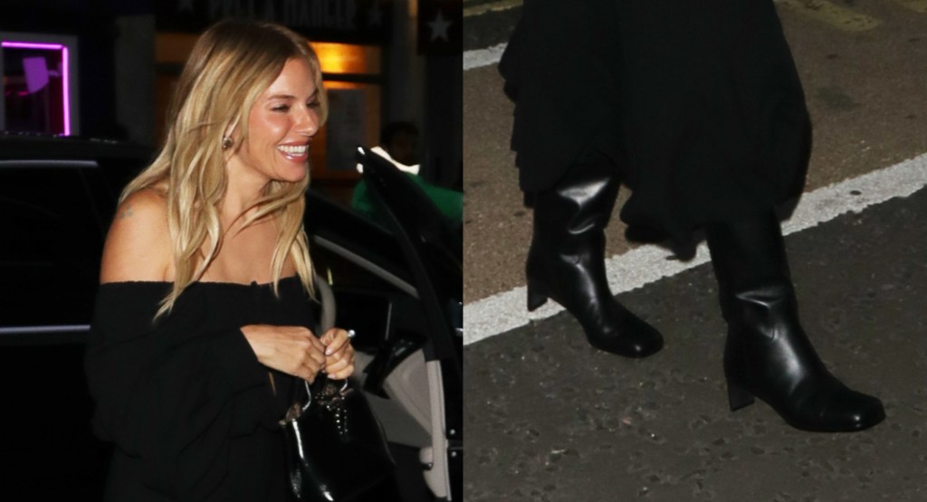 Sienna Miller Ushers in Leather Boots for Fall Trend With Longchamp Set