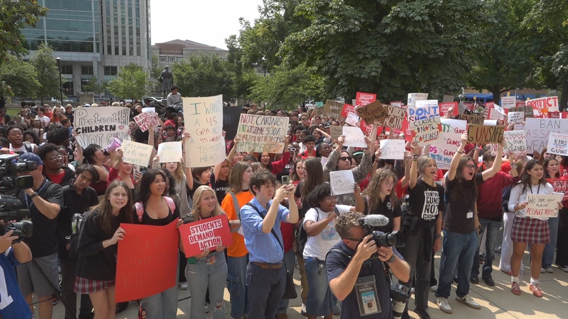 Students protest gun violence at Indiana Statehouse
