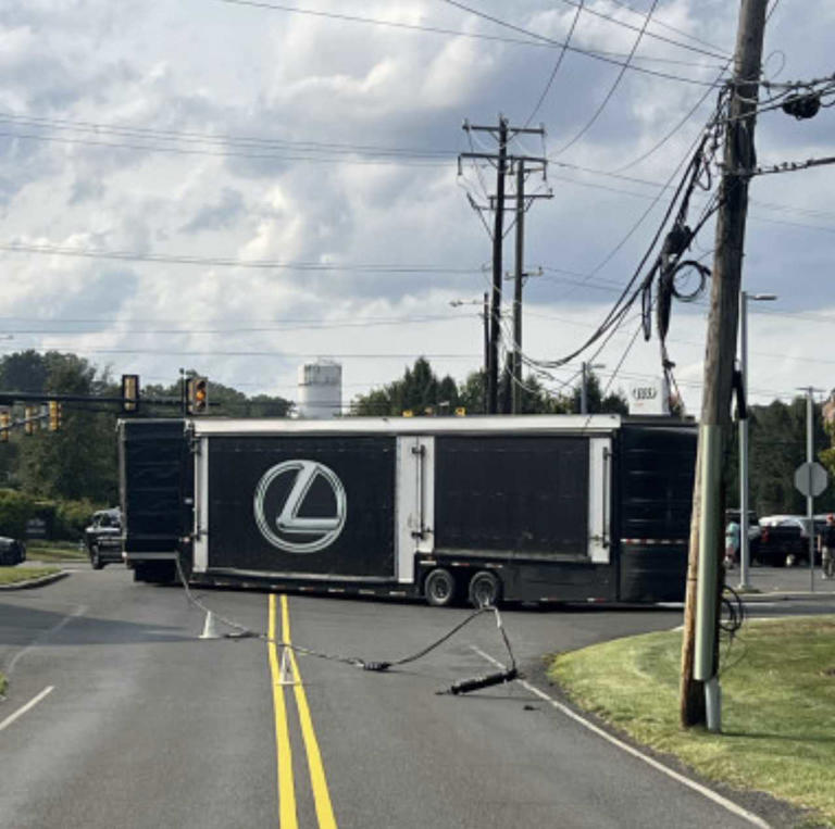 Lexus Tractor Trailer Wipes Out Wires, Shuts Down Road In Easton: Police
