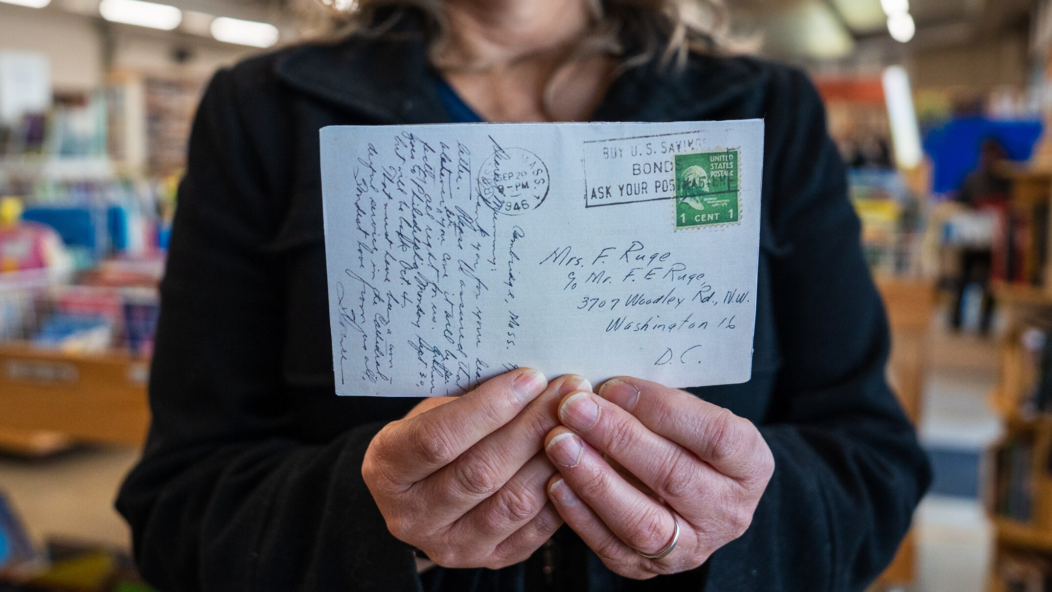 Mystery after woman finds 79-year-old postcard in op-shop originally ...