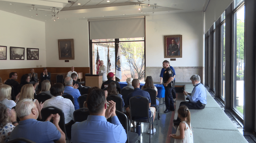 Local police department promotes 2 officers