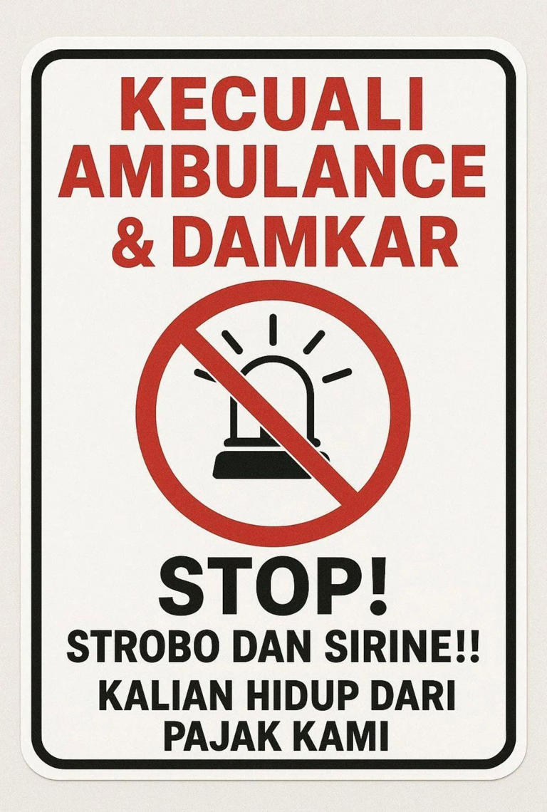 Dipasang di Mobil, Stiker Stop Sirine dan Strobo Jadi Aksi Moral