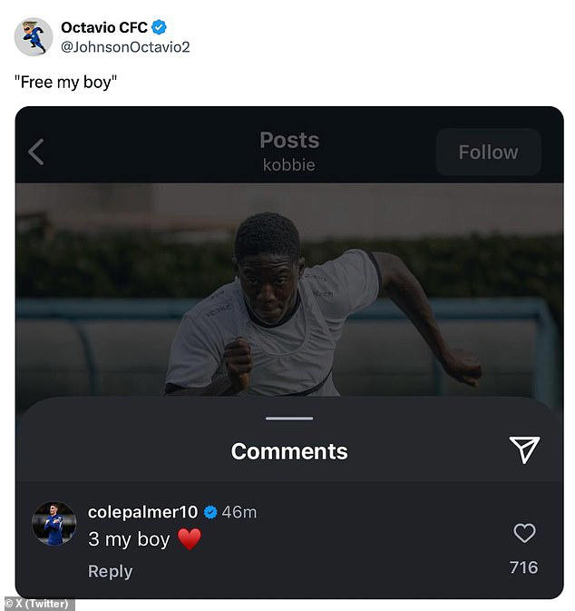 Cole Palmer stirs up fans with cryptic three-word message on Kobbie Mainoo's mysterious social post