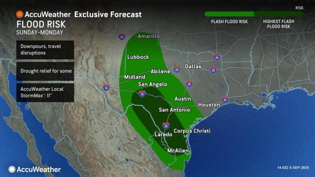 Dangerous flash flooding risk in Texas as Lorena, Gulf moisture gather