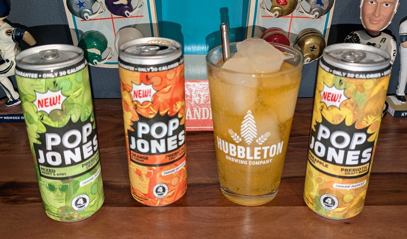 POP Jones Soda tastes pretty OK for a prebiotic drink (not you, ginger)