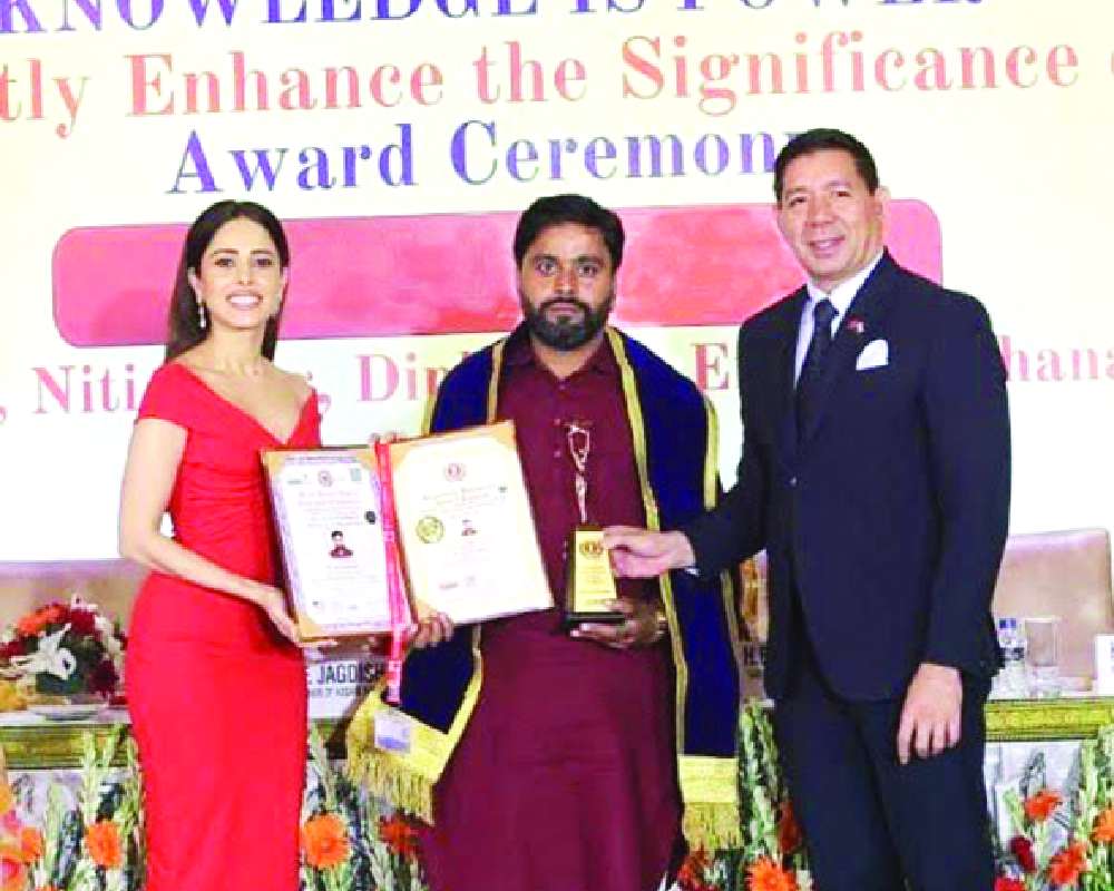 Pandit Harish Pujari honoured with Doctorate