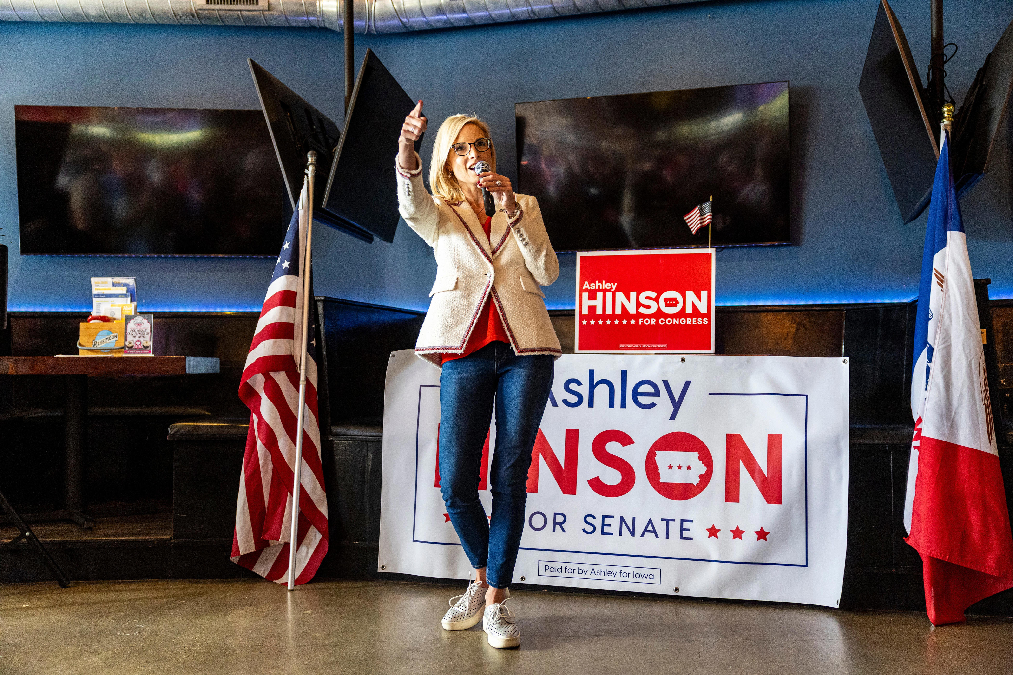 'Job's not done': Iowa US Rep. Ashley Hinson kicks off 99-county tour ...