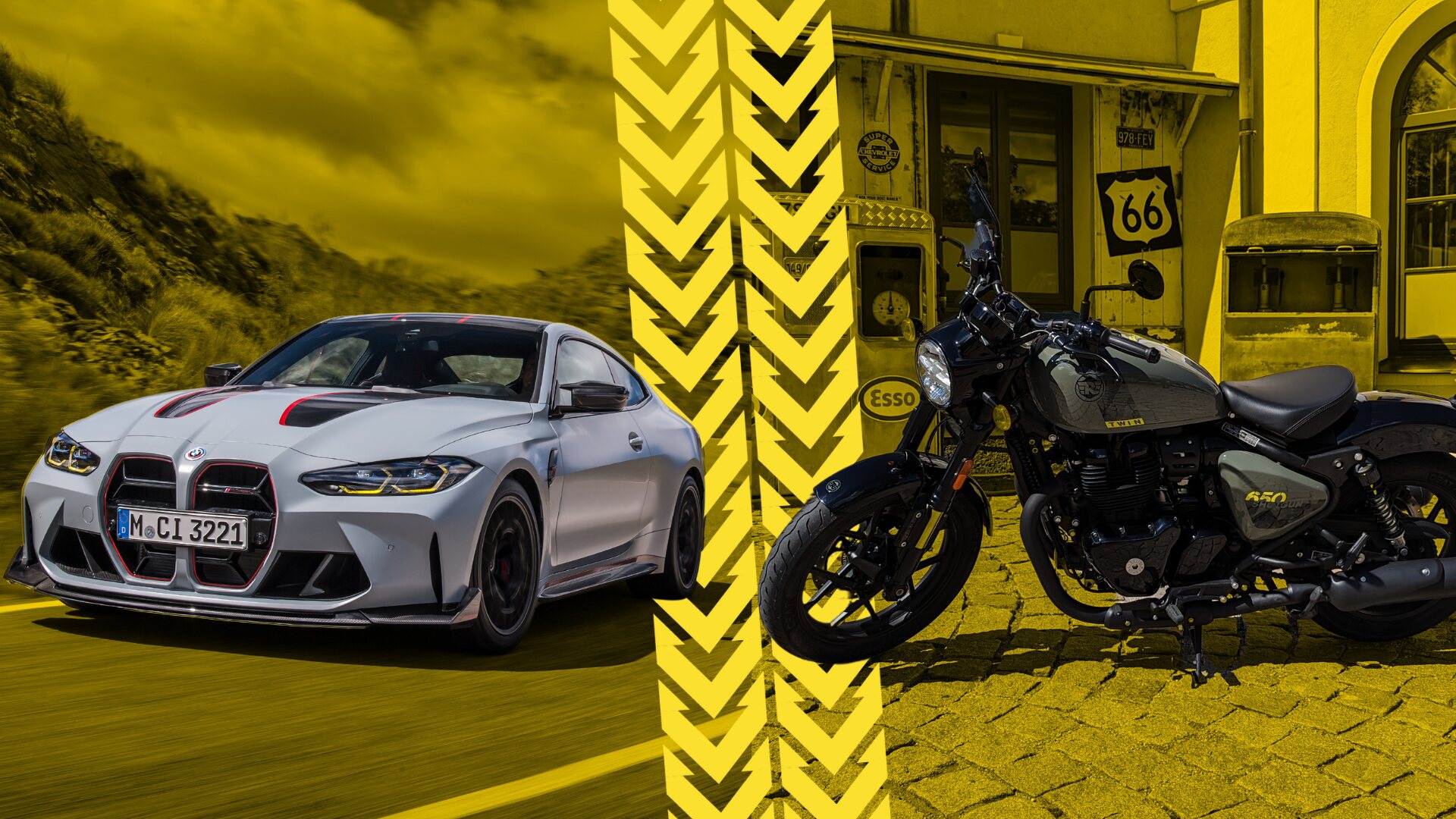 Royal Enfield Shotgun 650 vs BMW M4 CSL, cruiser vs sports car