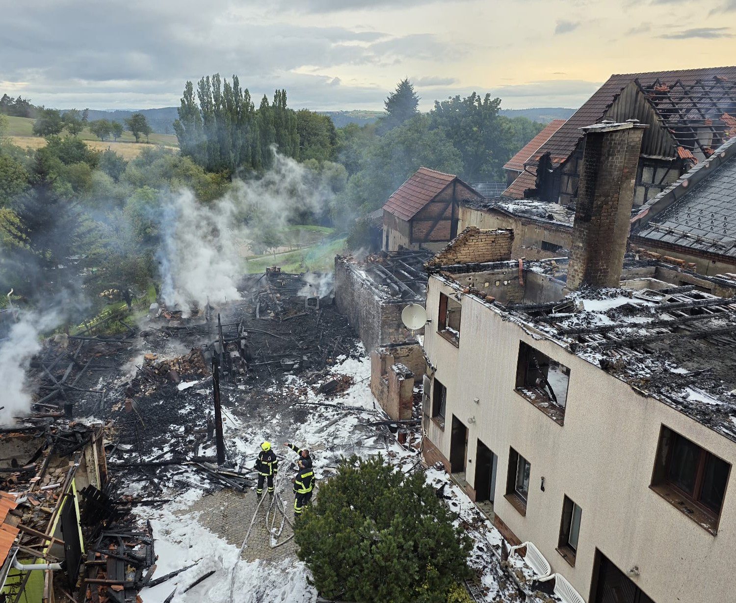 'Lightning strike' sparks inferno in German village