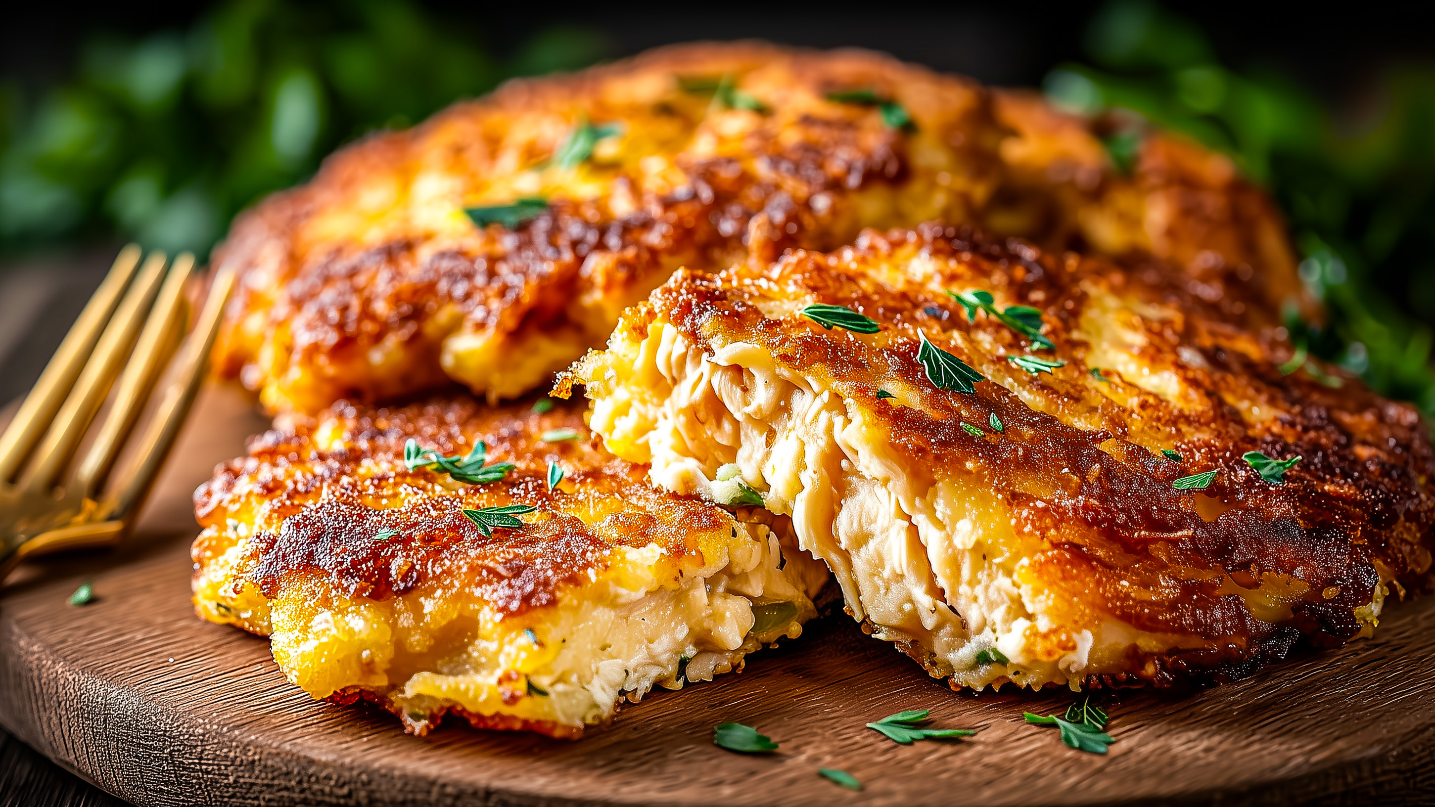 Golden potato-crusted chicken patties! So easy and delicious recipe