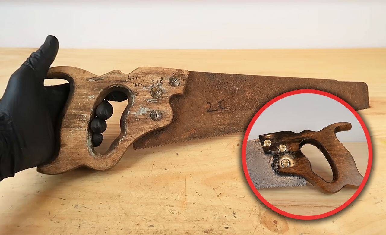 I brought an antique rusty saw back to life!