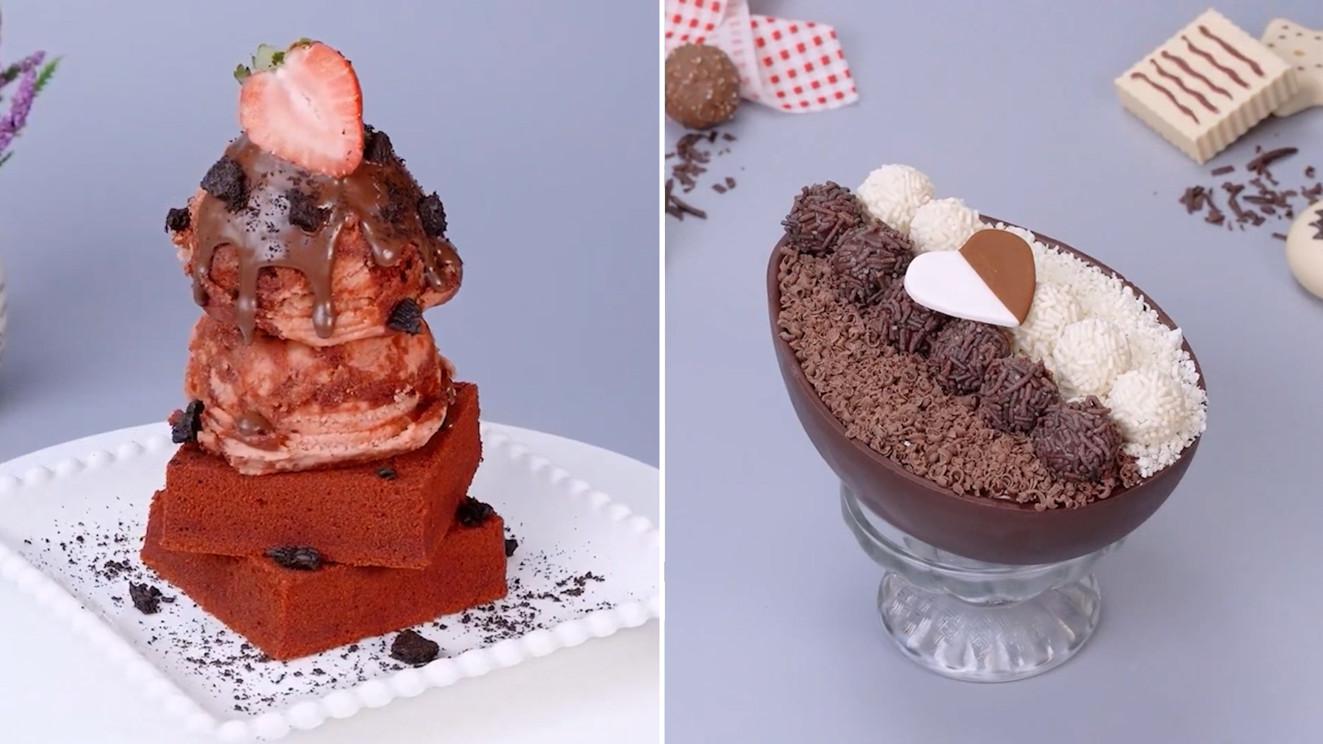 Strawberry Stack Dessert and Chocolate Bowl Creation