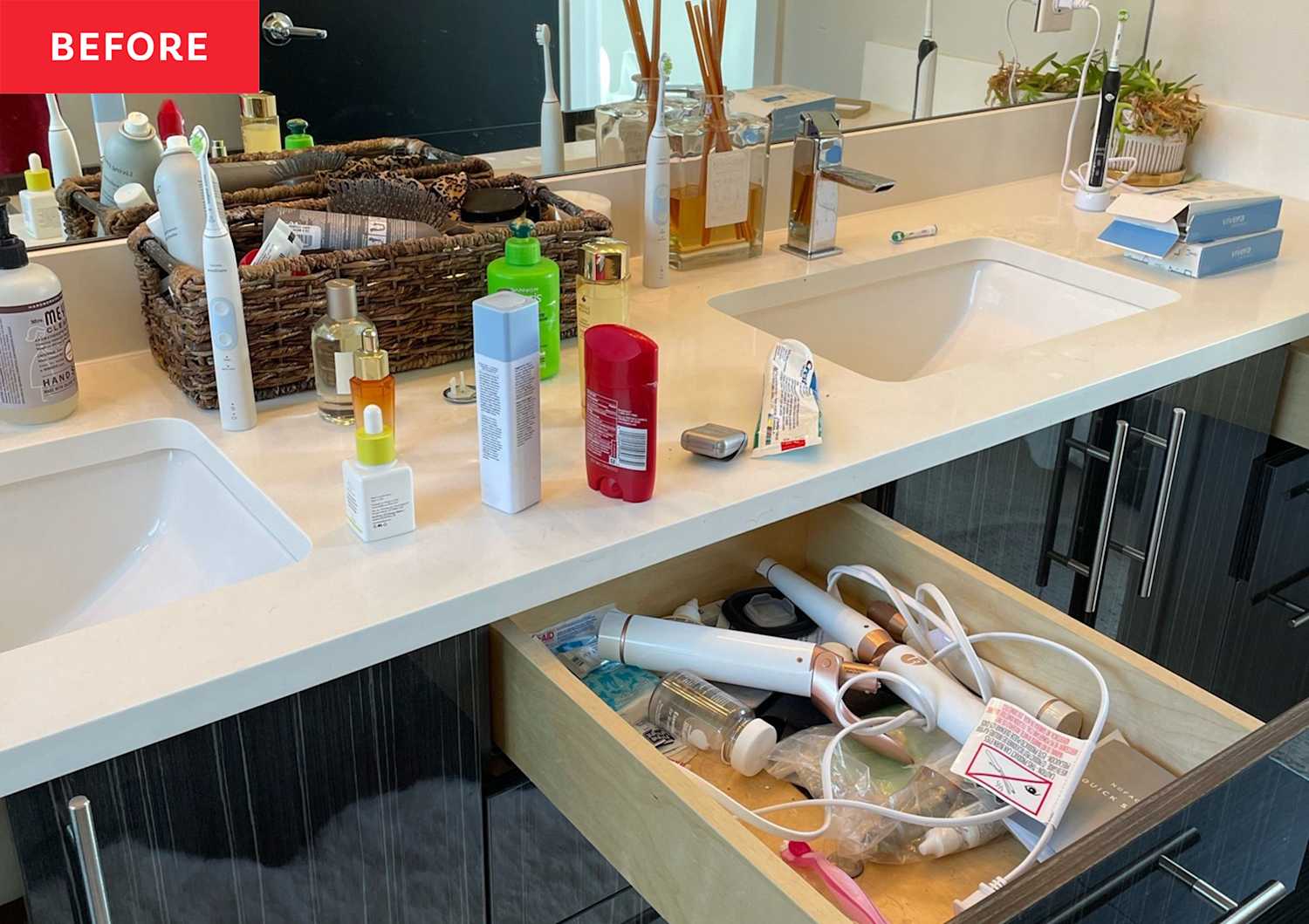 See How a Pro Organizer Updates This Cluttered, Messy Bathroom