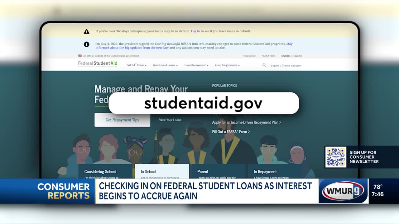 Checking in on federal student loans as interest begins to accrue again