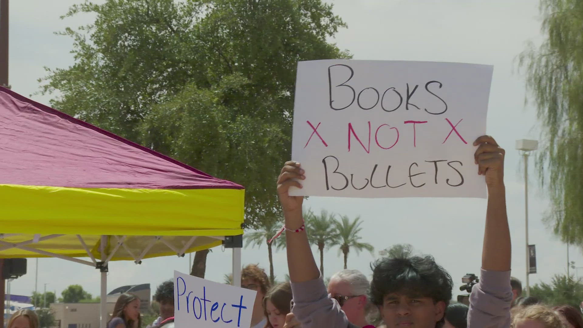 Valley students stage walkout of school in protest of school violence