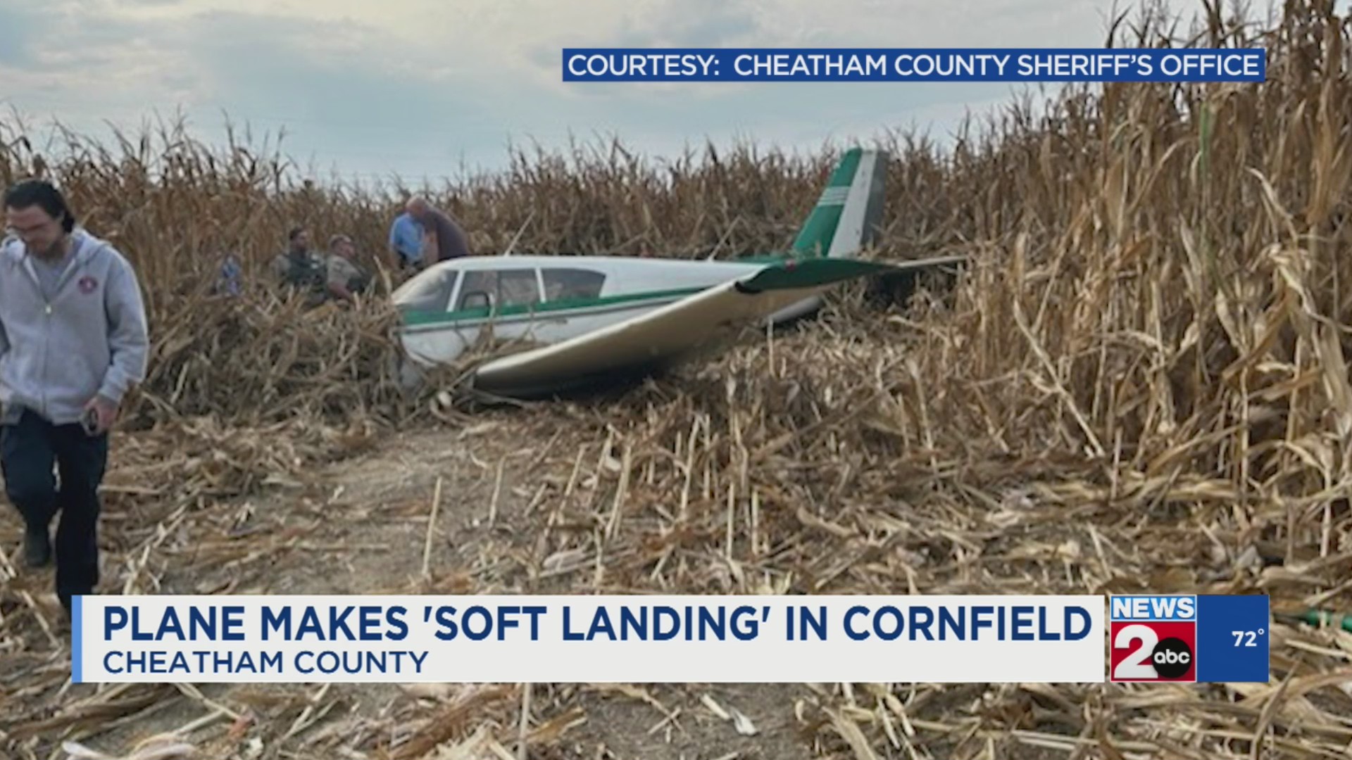 Plane makes 'soft landing' in Cheatham County cornfield