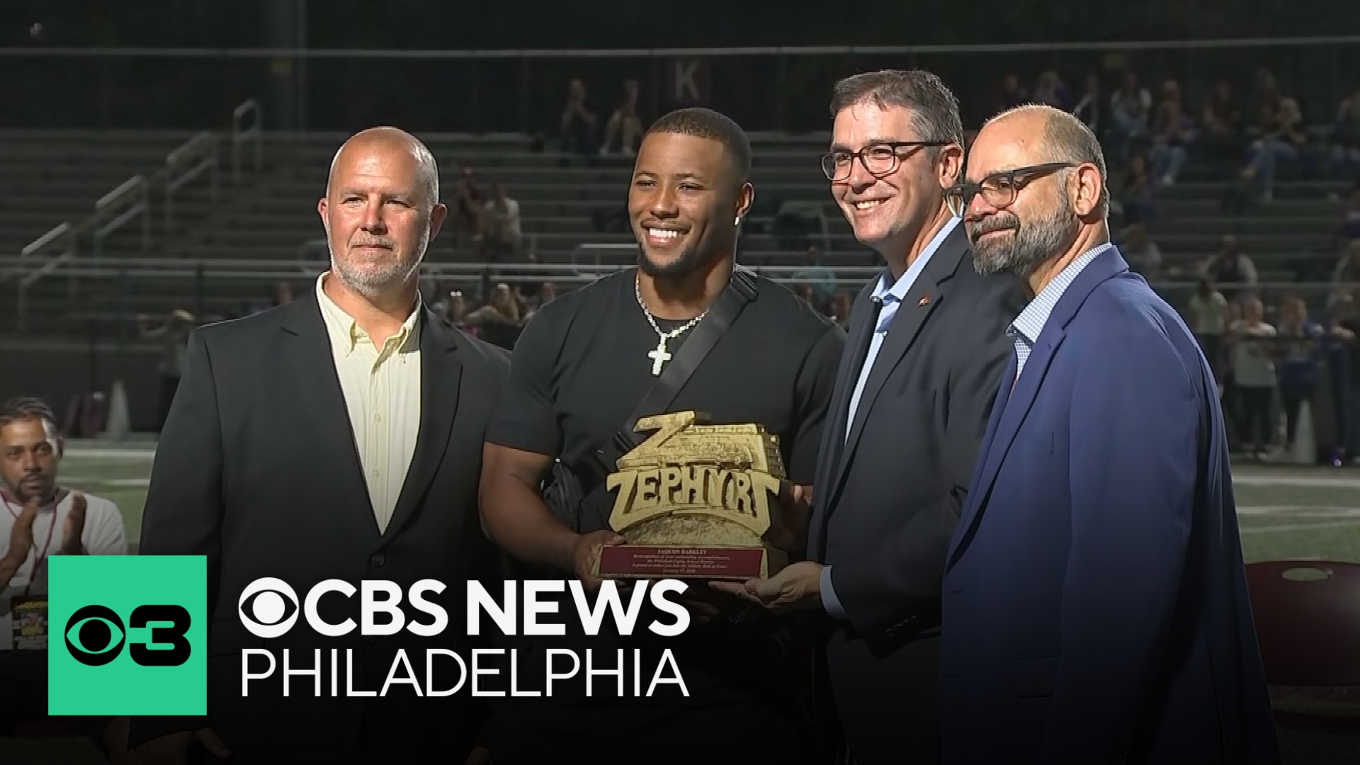 Eagles running back Saquon Barkley inducted into his alma mater's hall ...