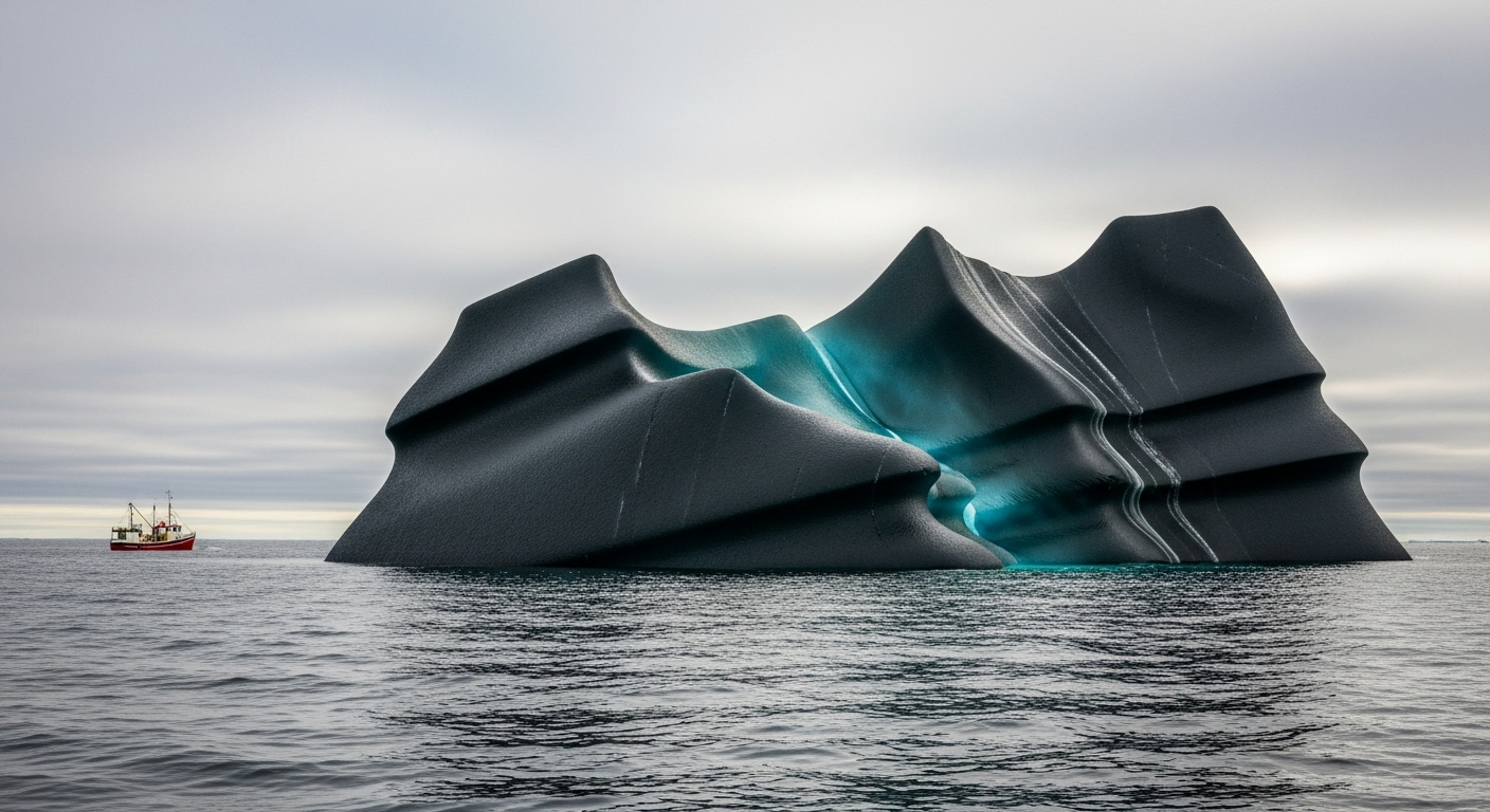 Un pêcheur découvre un iceberg noir au large du nord-est du Canada, et ...