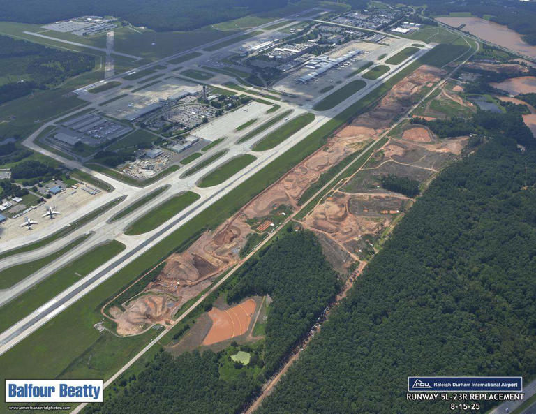 To build a new runway, RDU must first make a long, flat surface