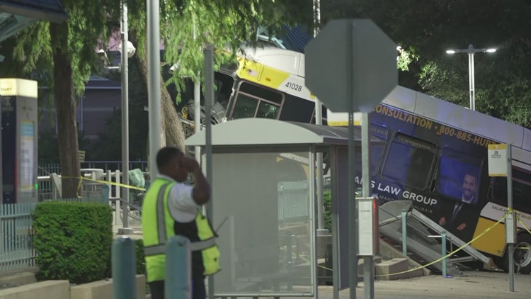 DART bus crashes near Dallas rail station