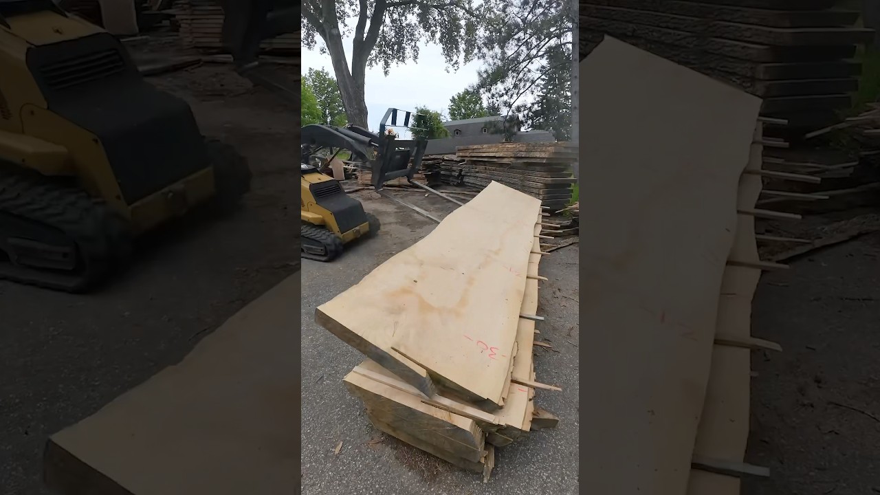 Stacking Ash Slabs #woodworking #sawmill #urbanlumber