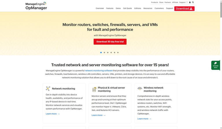 I tried ManageEngine OpManager, and found it offers comprehensive ...
