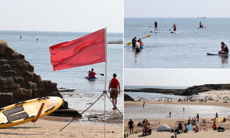 Bank Holiday revellers are warned not to go into the sea at popular beach