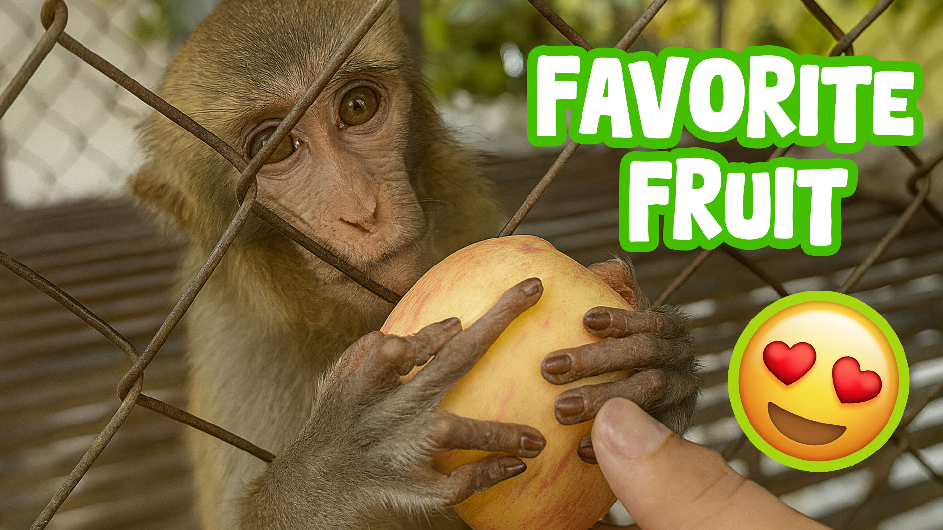 Monkey Enjoying Its Favorite Food