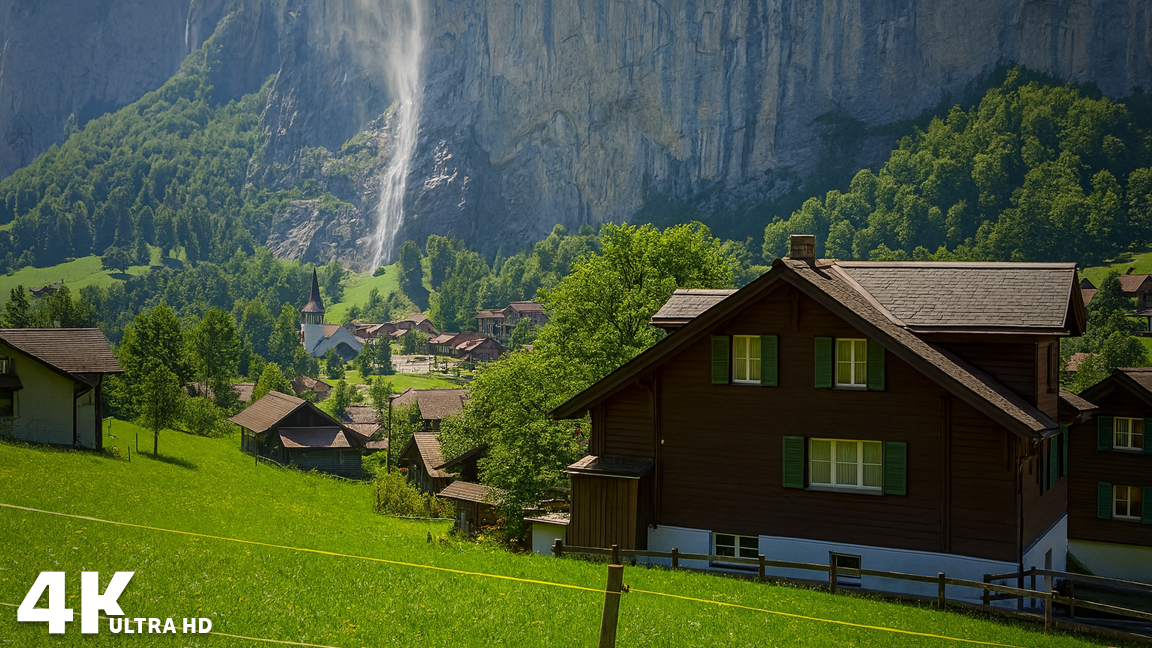 Exploring Lauterbrunnen: A Scenic Walk Through a Swiss Alpine Village (4K)