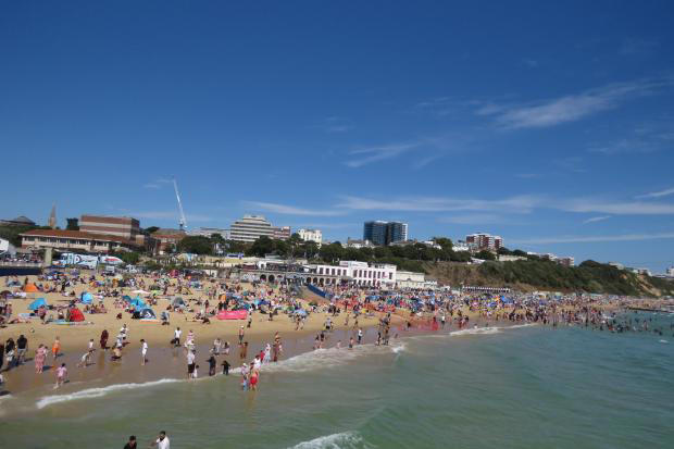 Thousands flock to Bournemouth beach as bank holiday weekend draws to close