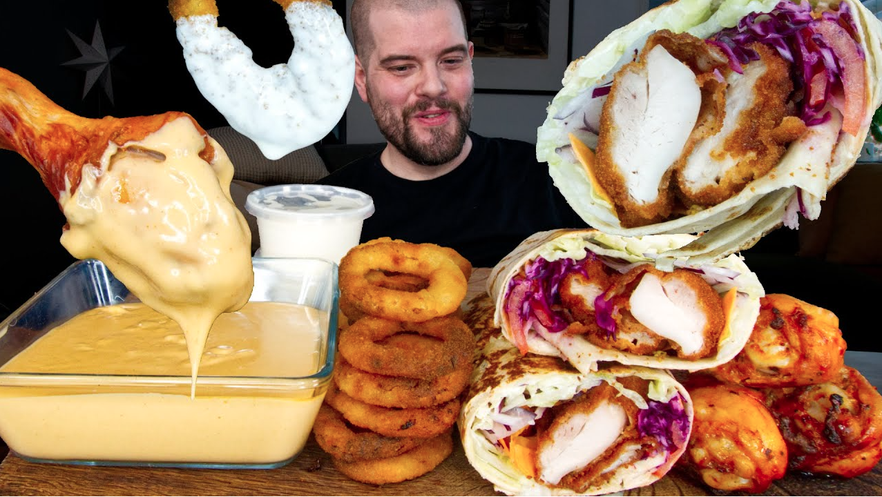 Crispy Chicken Wraps, Cheese Sauce & Onion Rings – A Crunchy, Cheesy ...