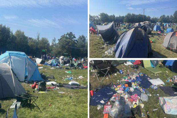Reading Festival campsite appears as a 'ghost town of tents'
