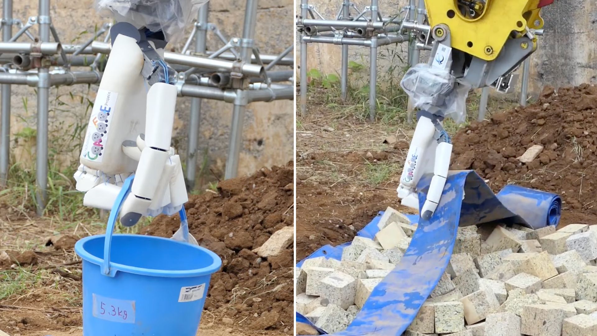 Video: Japan trials giant robot hand on excavator to scoop earthquake ...
