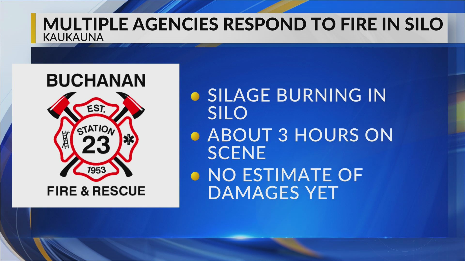 Multiple crews needed to battle silo fire in Buchanan